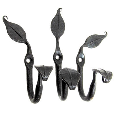Alaska Forge Coat Hook Leaf Style (Double Leaf)